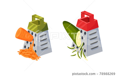 Grater or Shredder Grating Vegetable into Fine... - Stock Illustration ...