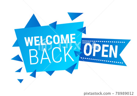 welcome back open sticker coronavirus... - Stock Illustration [78989012 ...