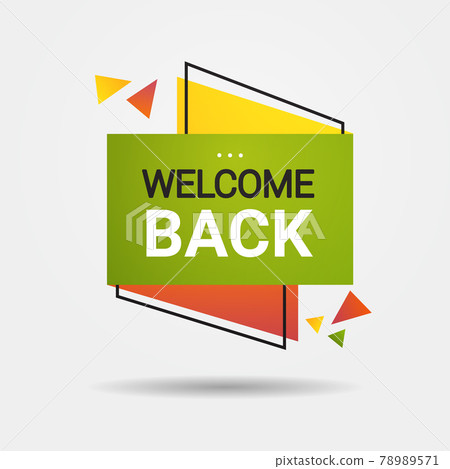 welcome back sticker we are open again after... - Stock Illustration ...
