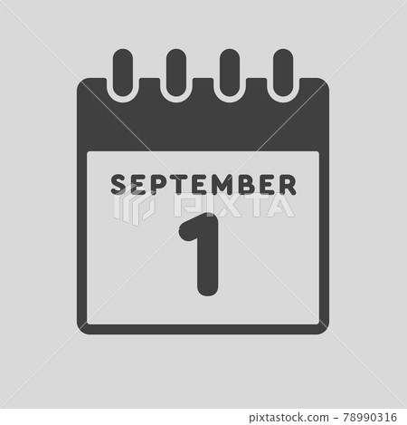 Icon day date 1 September, template calendar page - Stock Illustration ...