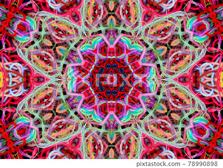 Abstract pattern of colorful threads with 3D... - Stock Illustration ...