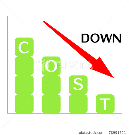 Business material: Graph of cost reduction that... - Stock Illustration ...