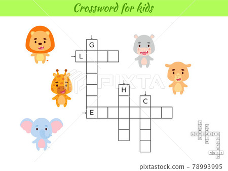 Crossword for kids with pictures of animals.... - Stock Illustration ...