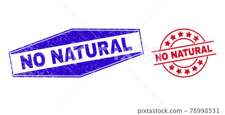 NO NATURAL Grunged Stamp Seals in Round and... - Stock Illustration ...