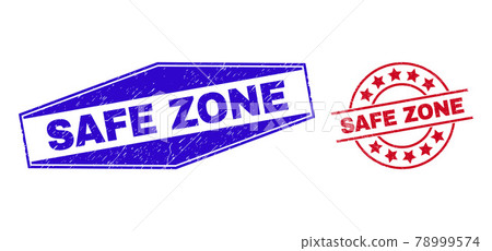 SAFE ZONE Corroded Seals in Circle and... - Stock Illustration ...