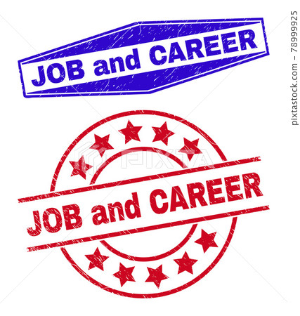 JOB AND CAREER Scratched Watermarks in Round... - Stock Illustration ...