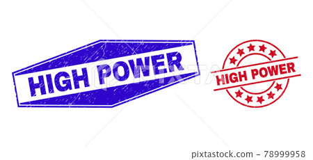 HIGH POWER Rubber Watermarks in Round and... - Stock Illustration ...