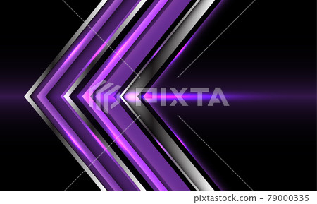 Abstract purple silver arrow direction on black... - Stock Illustration ...