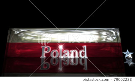 Poland flag and country name text on the floor... - Stock Illustration ...