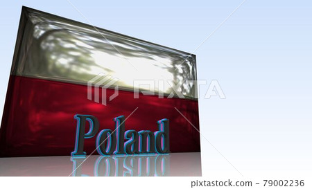 Poland flag and country name text on the floor... - Stock Illustration ...