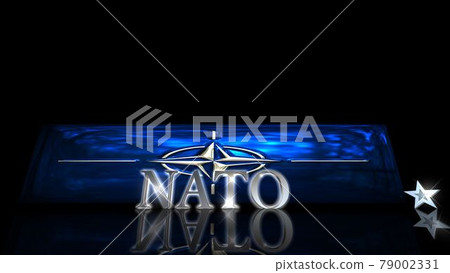 NATO flag and text reflected on the floor 2-3-2 - Stock Illustration ...