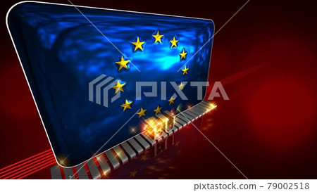 EU flag and text on the floor 3-2-1 - Stock Illustration [79002518] - PIXTA