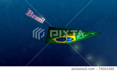 Brazil's flag and text flying in space 6-3-3 - Stock Illustration ...