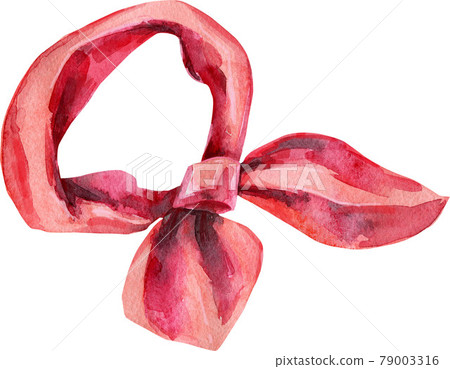 Watercolor red neckerchief on white background - Stock Illustration ...