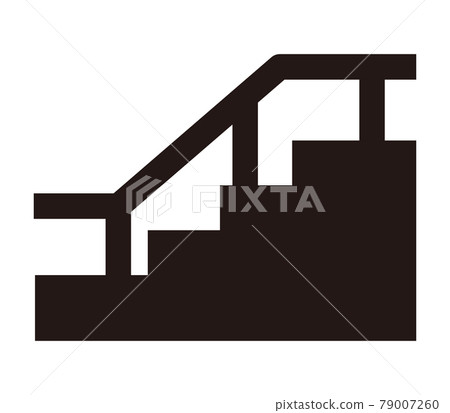Stairs icon with railing / white background - Stock Illustration ...