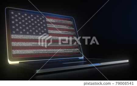 Open laptop and computer code on the screen... - Stock Illustration ...