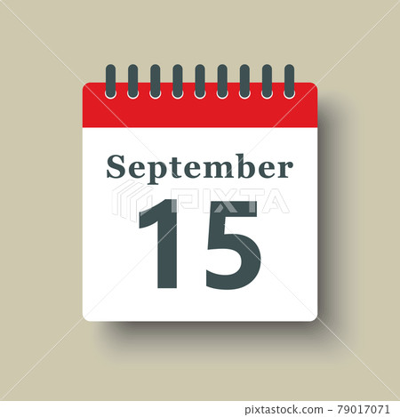 Icon day date 15 September, template calendar page - Stock Illustration ...