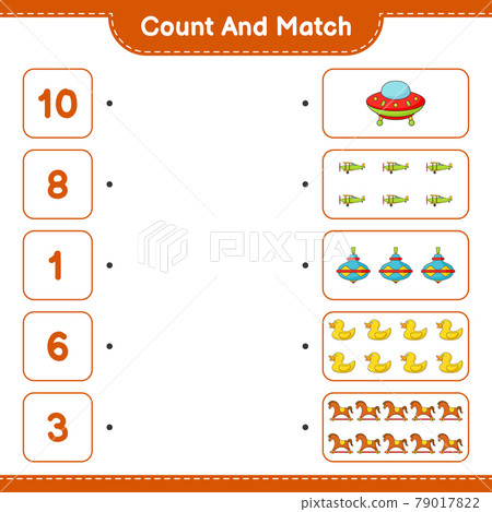 Count and match, count the number of Ufo,... - Stock Illustration ...