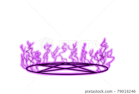Purple dark electric shock magic circle - Stock Illustration [79018246 ...