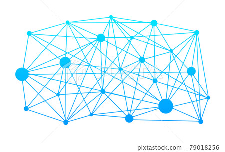 Blue network silhouette - Stock Illustration [79018256] - PIXTA