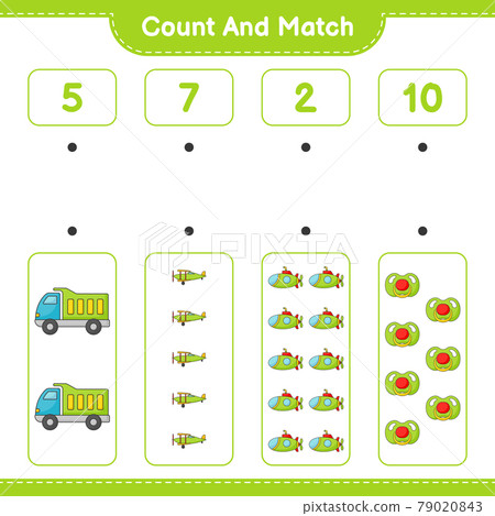 Count and match, count the number of Lorry,... - Stock Illustration ...