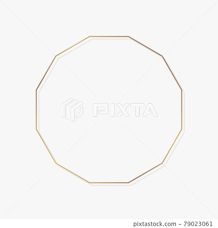 Polygon gold frame on white background vector - Stock Illustration ...