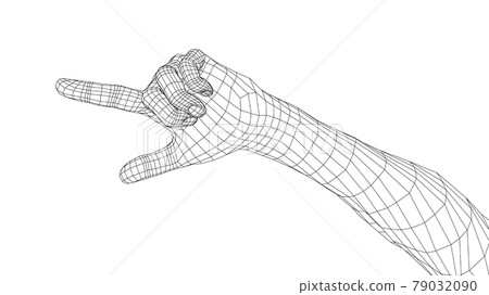 Human hand point with finger. Vector - Stock Illustration [79032090 ...