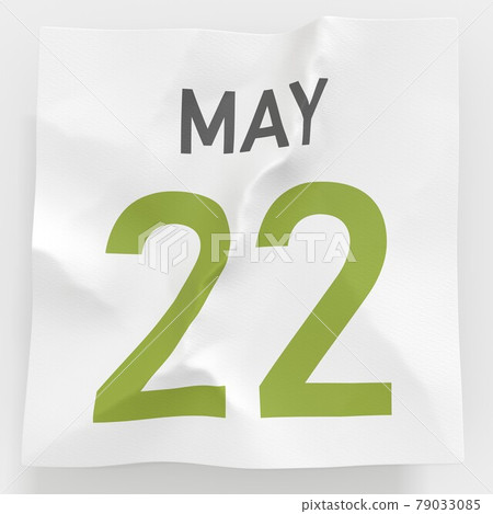 May 22 date on crumpled paper page of a... - Stock Illustration ...