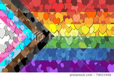 Progress Pride Flag made of hearts background-插圖素材 [79033406] - PIXTA圖庫
