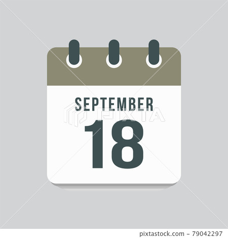 Icon day date 18 September, template calendar page - Stock Illustration ...