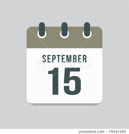Icon day date 15 September, template calendar page - Stock Illustration ...