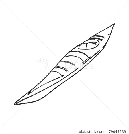Sketch of kayaking people, Hand drawn Vector... - Stock Illustration ...