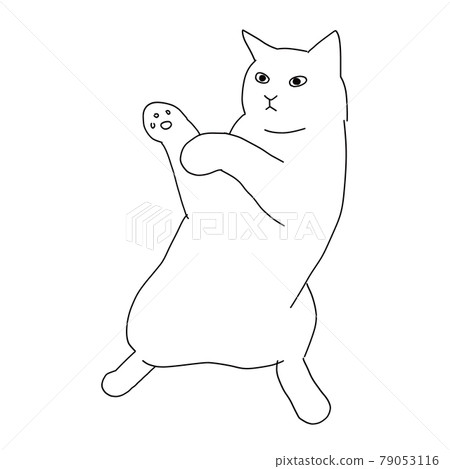 Line drawing illustration of a fighting cat - Stock Illustration ...