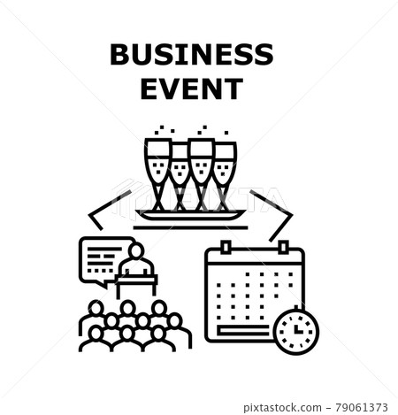 Business Event Vector Concept Black Illustration - Stock Illustration ...