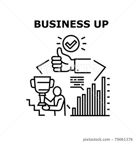 Business Up Vector Concept Black Illustration - Stock Illustration ...