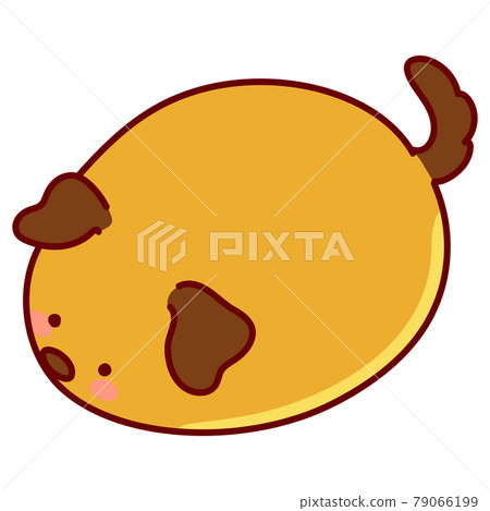 Simple and cute round dog illustration with... - Stock Illustration ...