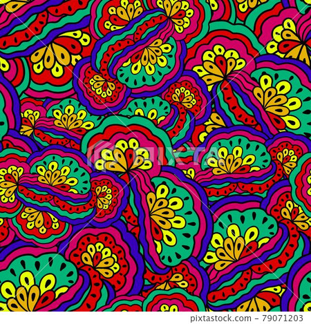 Bright seamless hippie psychedelic boho pattern... - Stock Illustration ...
