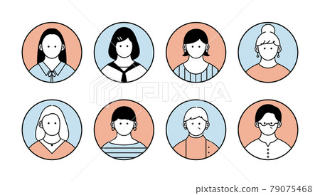 Various female icon sets Simple illustrations - Stock Illustration ...