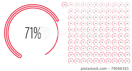 Set of circular sector arc percentage diagrams - Stock Illustration ...