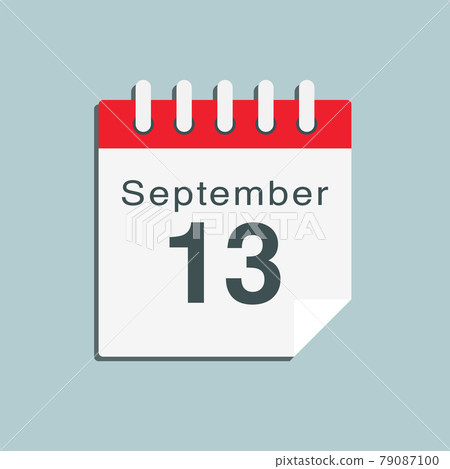 Icon day date 13 September, template calendar page - Stock Illustration ...