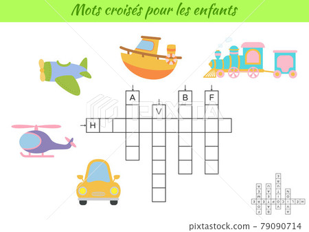 Crossword for kids in French with pictures of... - Stock Illustration ...
