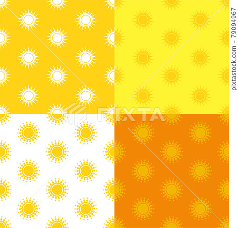 set of seamless patterns with stylized yellow... - Stock Illustration ...