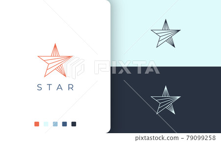 star logo in modern mono line shape - Stock Illustration [79099258] - PIXTA