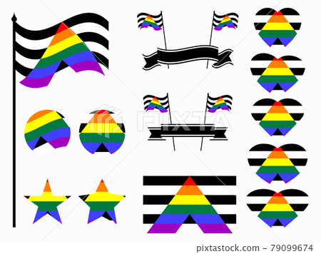 Straight ally pride flag collection of symbols.... - Stock Illustration ...