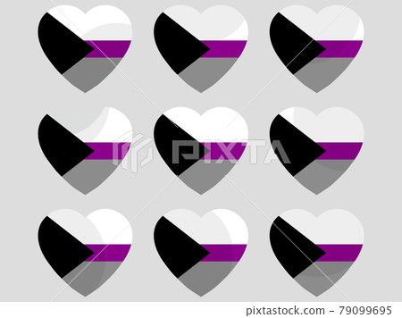 Hearts with Demisexual flag, icon set.... - Stock Illustration ...