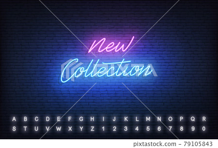 New Collection neon template. Glowing neon... - Stock Illustration ...