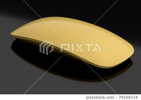 Realistic gold wireless computer mouse with... - Stock Illustration ...