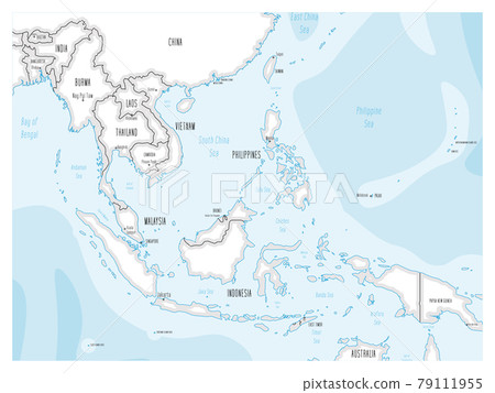 Asia Map Cartoon