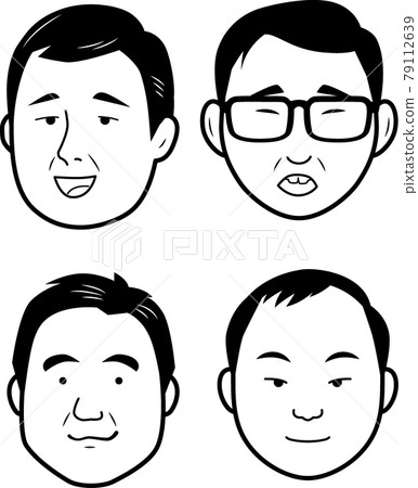 Uncle face ① - Stock Illustration [79112639] - PIXTA