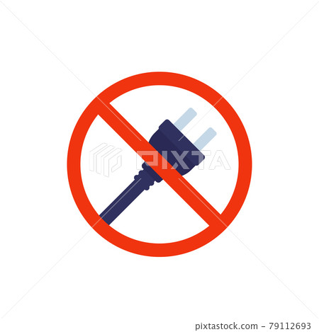 electrical plug, do not connect icon-插圖素材 [79112693] - PIXTA圖庫